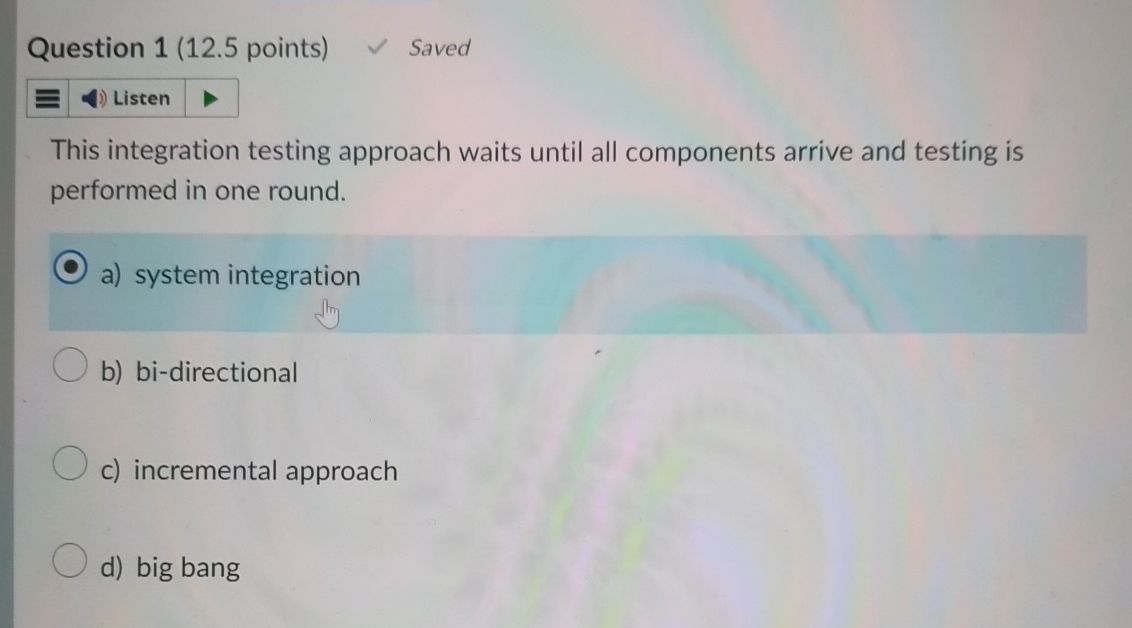 Solved Question 1 (12.5 ﻿points) ﻿SavedThis integration | Chegg.com