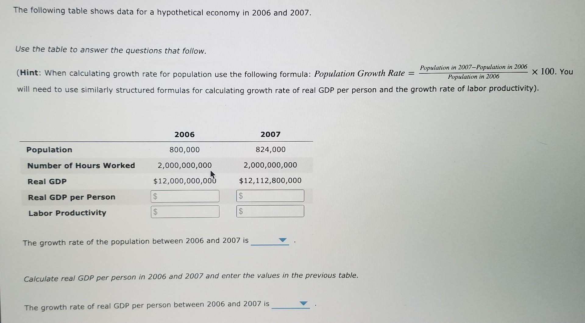 Solved The following table shows data for a hypothetical | Chegg.com