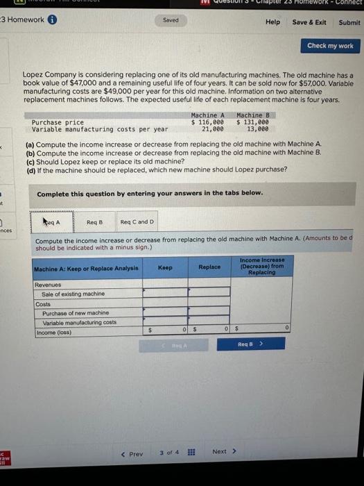 Solved Lopez Company is considering replacing one of its old | Chegg.com