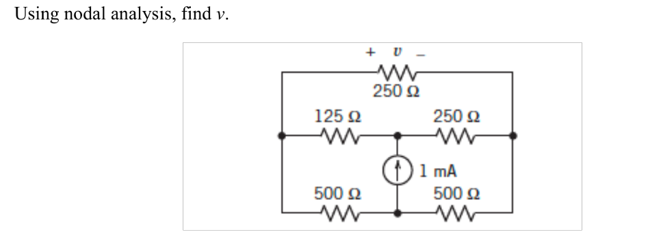 Solved Using nodal analysis, find v. | Chegg.com