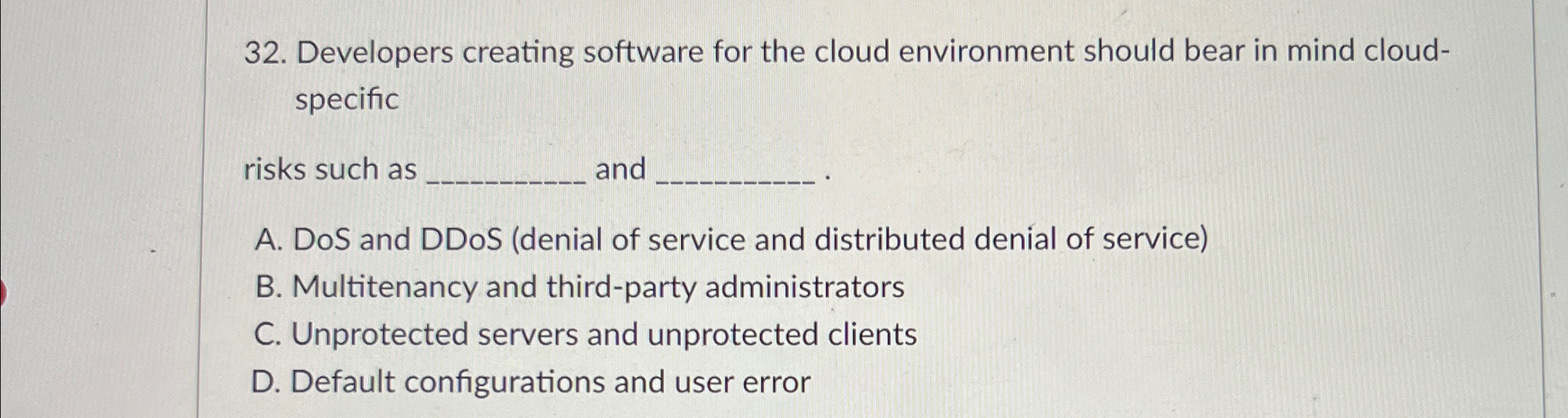 Solved Developers creating software for the cloud | Chegg.com