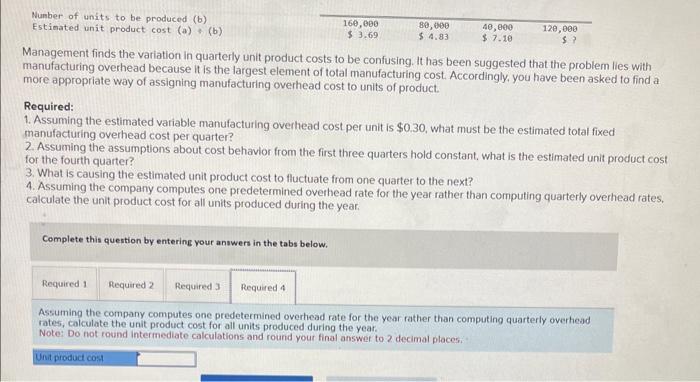 Solved Exercise 2-11 (Algo) Varying Plantwide Predetermined | Chegg.com