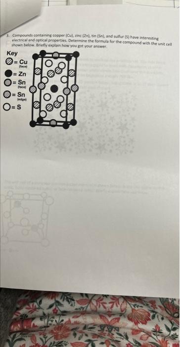 Solved 3. Compounds containing copper (CCu), rine (Zn), tin | Chegg.com