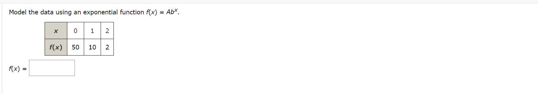 Solved Model the data using an exponential function | Chegg.com