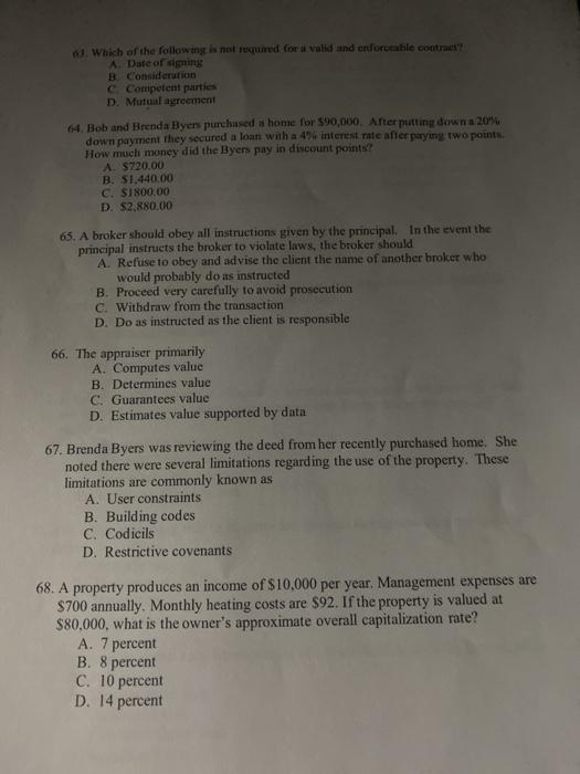 Solved 1. Which of the following is not required for a valid | Chegg.com