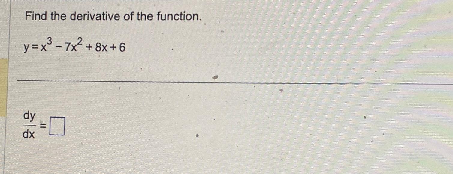 Solved Find the derivative of the | Chegg.com