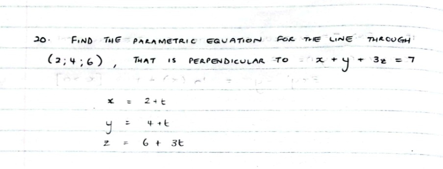 Solved by an EXPERT FIND THE PARAMETRIC EQUATION FOR THE LINE THROUGH | Chegg.com