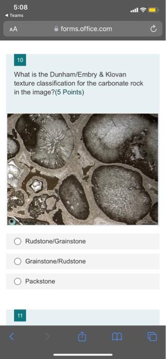 Solved What is the Dunham/Embry \& Klovan texture | Chegg.com