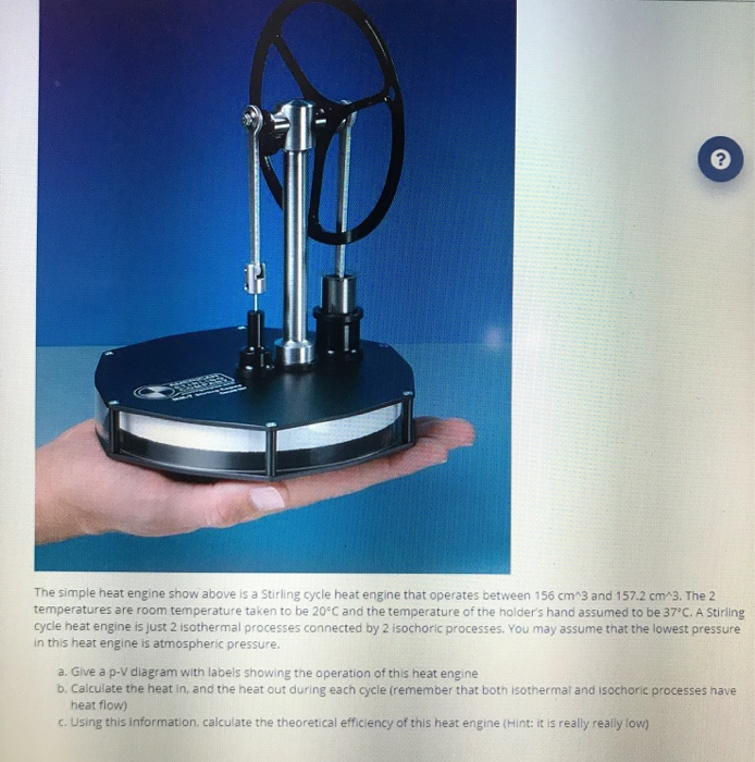 Solved SE The simple heat engine show above is a Stirling | Chegg.com
