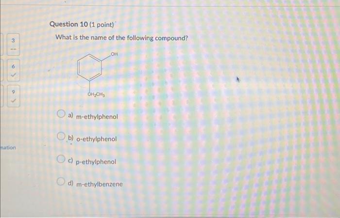 Solved What is the name of the following compound? a) | Chegg.com