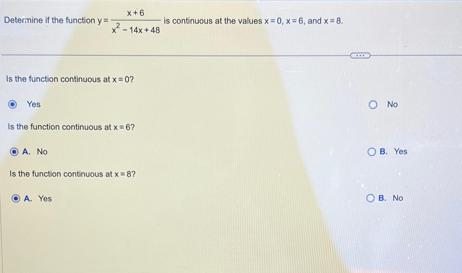 Solved Determine if the function y=x+6x2-14x+48 ﻿is | Chegg.com