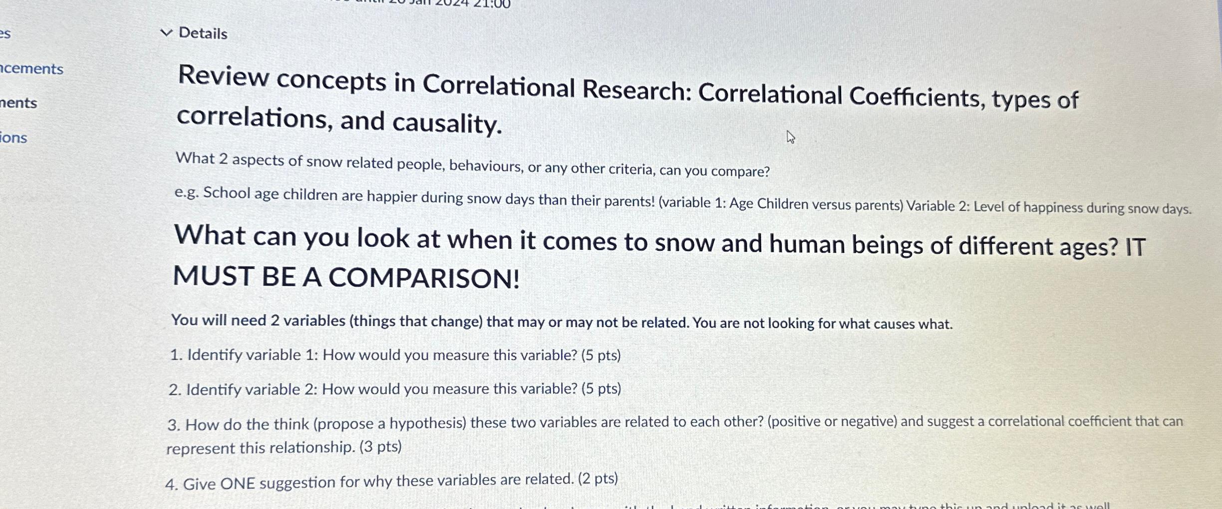 Solved DetailsReview concepts in Correlational Research: | Chegg.com
