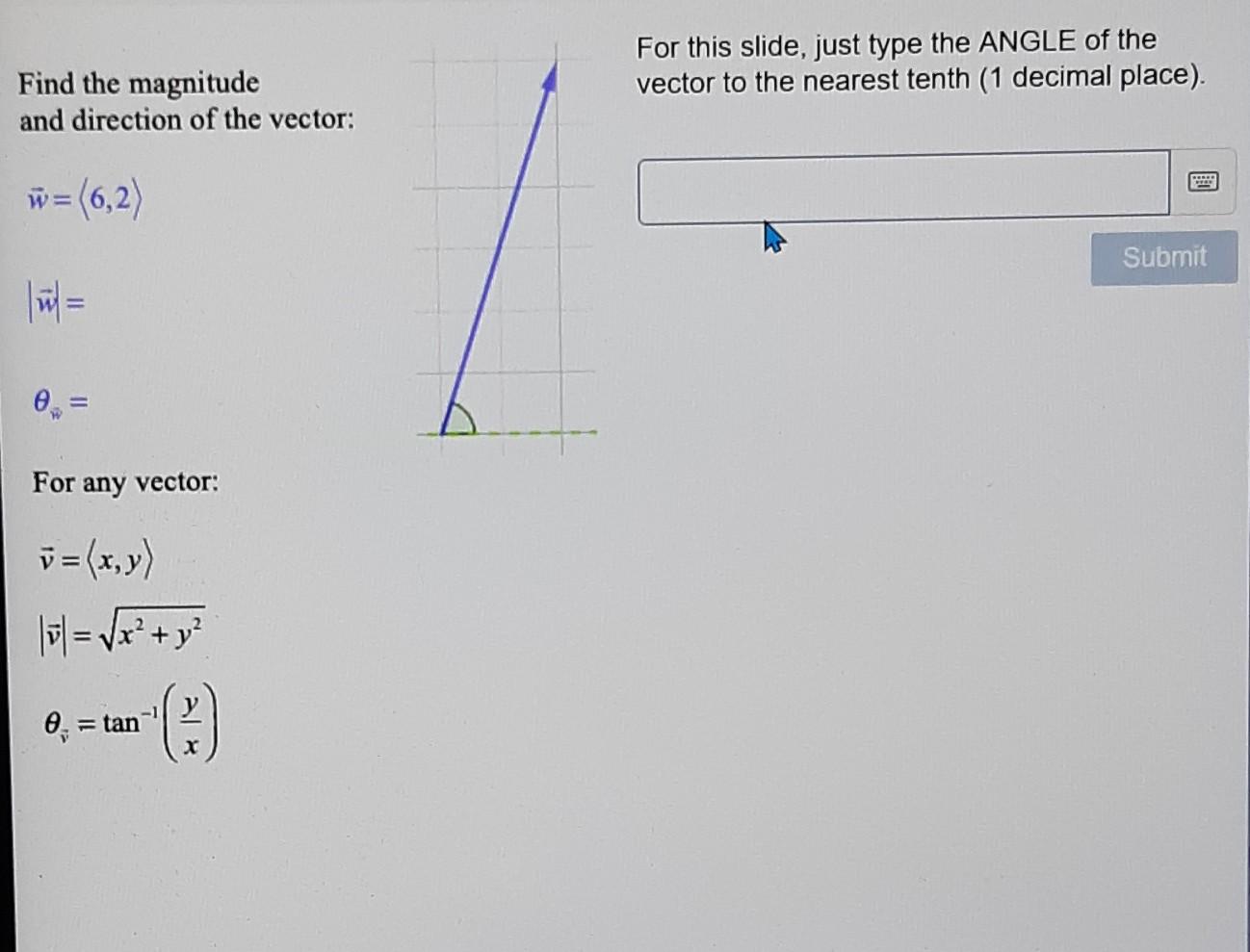 Solved Find the magnitude and direction of the vector: For | Chegg.com