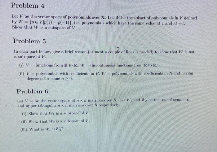 Solved Let. V be the vector space of polynomials over R. Let | Chegg.com