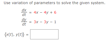 Solved Use variation of parameters to solve the given | Chegg.com
