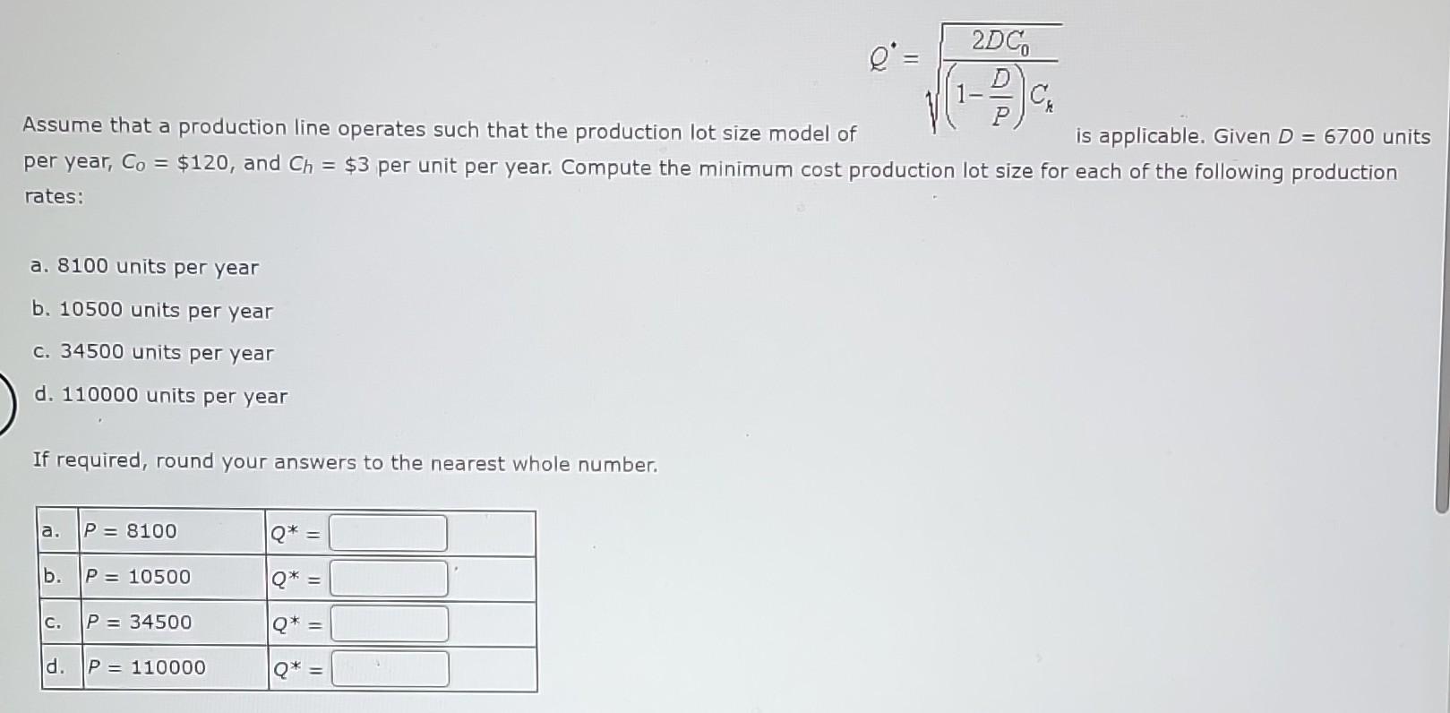Assume that a production line operates such that the | Chegg.com