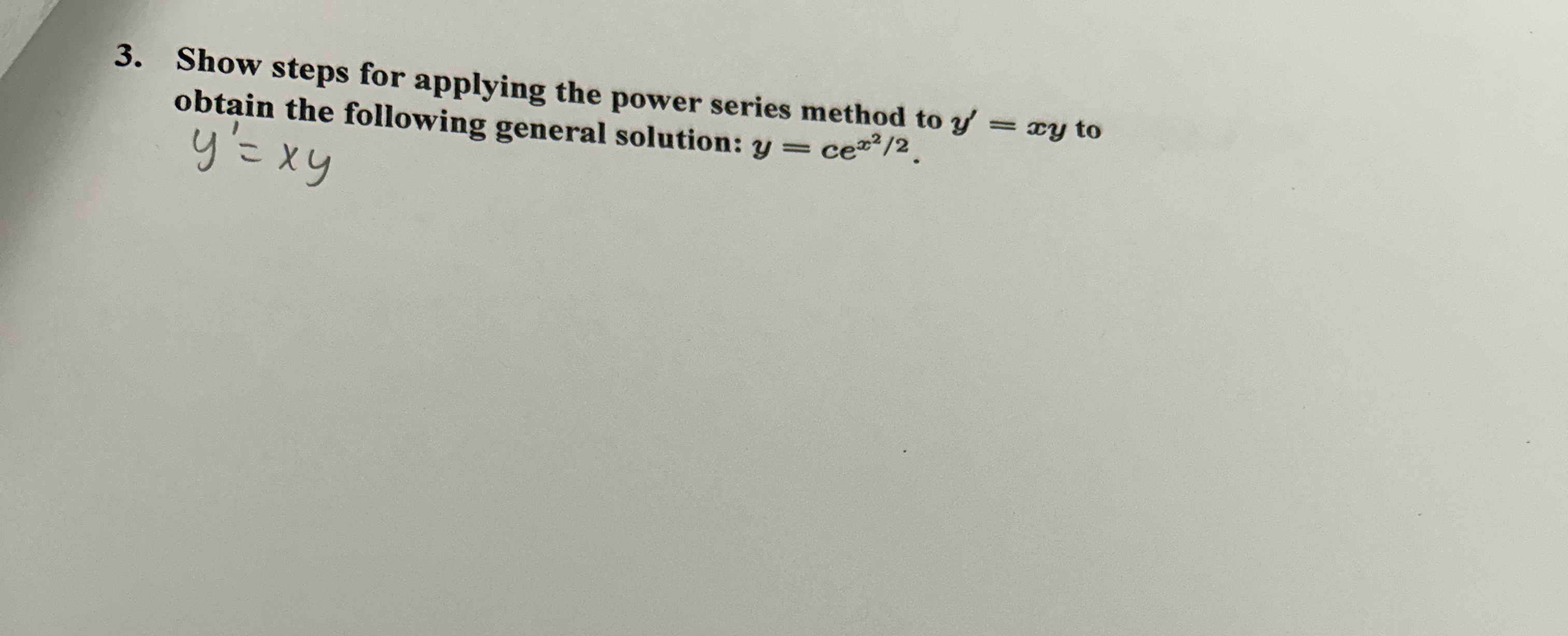 Solved Show steps for applying the power series method to | Chegg.com