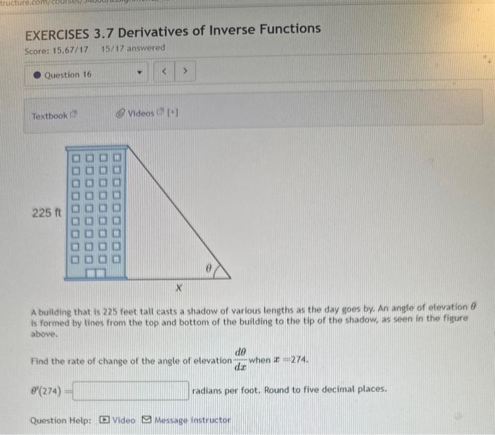 Solved EXERCISES 3.7 Derivatives of Inverse Functions Score: | Chegg.com