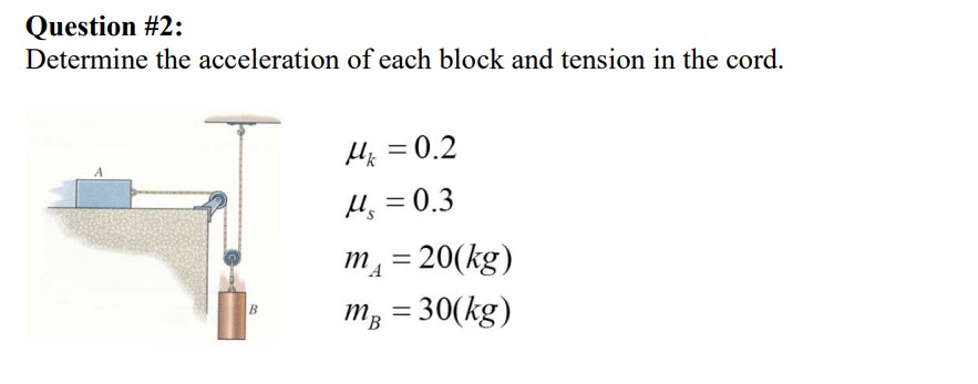 Solved Question #2:Determine the acceleration of ﻿each block | Chegg.com