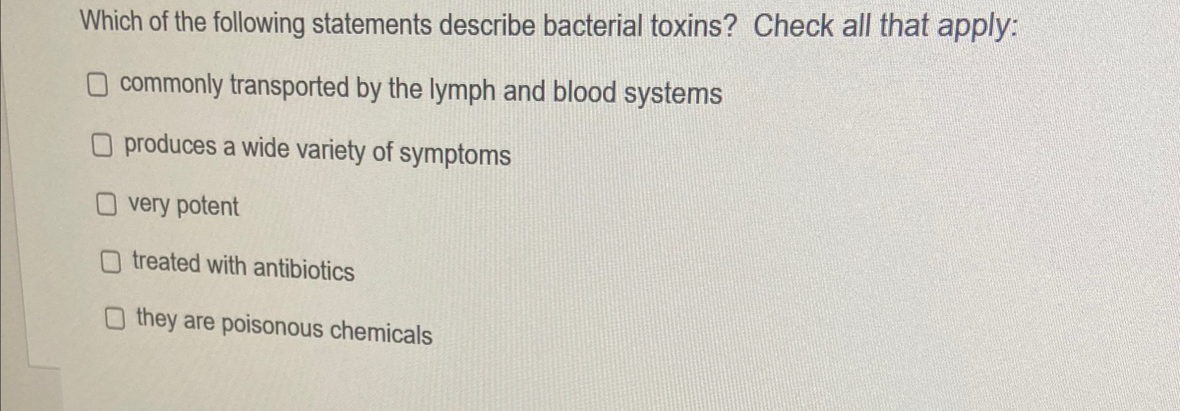 Solved Which of the following statements describe bacterial | Chegg.com