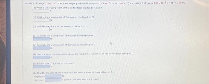 Solved fal what is the y. component of the electric force | Chegg.com