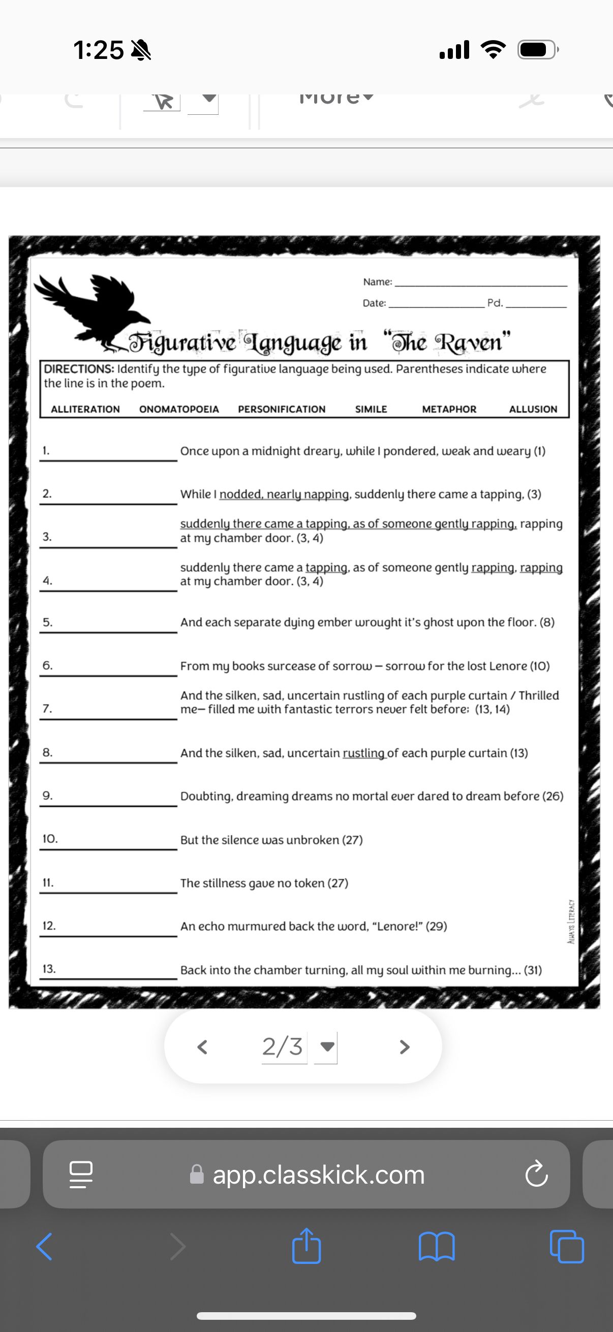 [Solved]: ALLITERATION ONOMATOPOEIA PERSONIFICATION SIMILE M