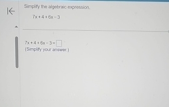 Solved Simplify the algebraic | Chegg.com