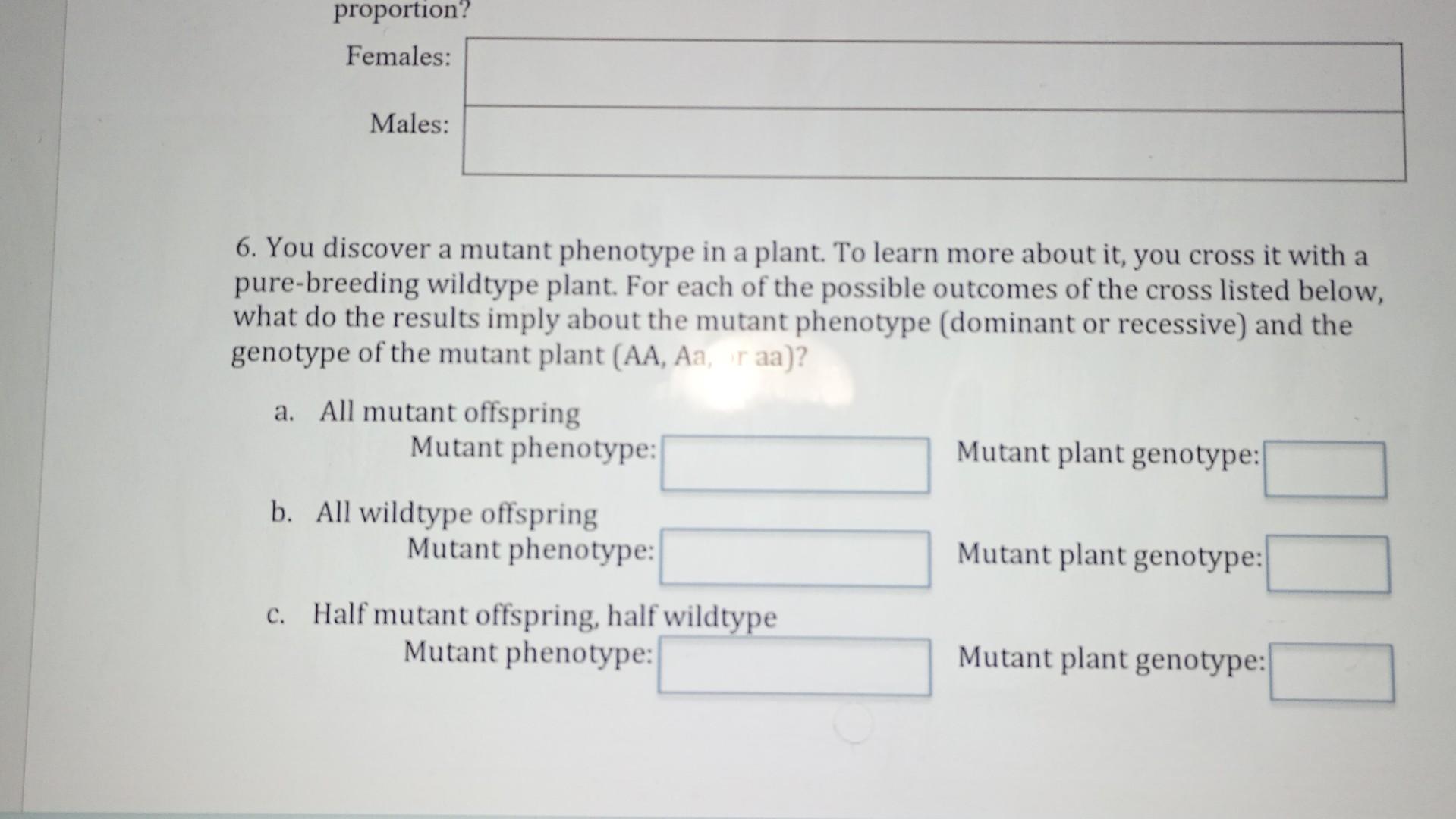 Solved 6. You discover a mutant phenotype in a plant. To | Chegg.com