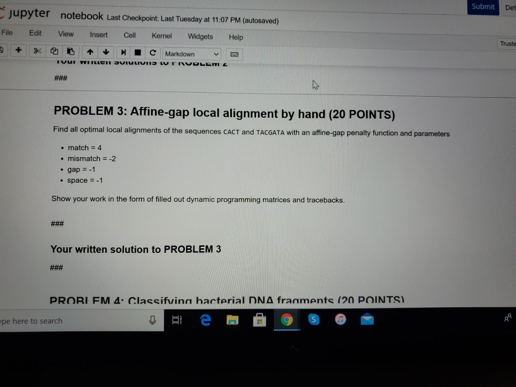 Submit Det jupyter notebook Last Checkpoint: Last | Chegg.com