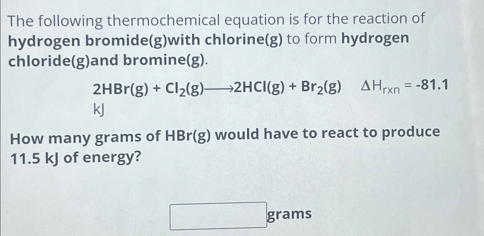 Solved The following thermochemical equation is for the | Chegg.com