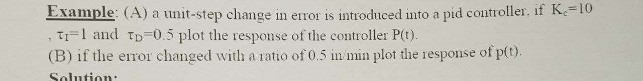Solved Example: (A) ﻿a unit-step change in error is | Chegg.com