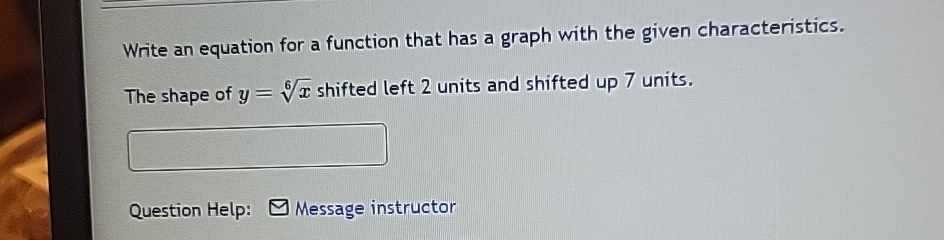 Solved Write an equation for a function that has a graph | Chegg.com