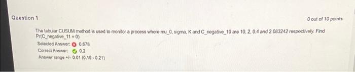 Solved The tabular Cusuu method is used to monloc a process | Chegg.com