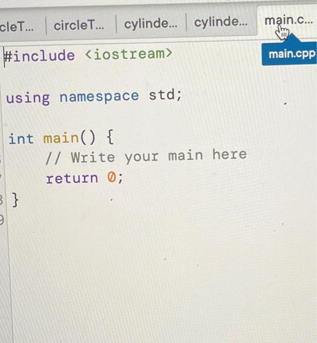 Solved cylinderType.hcylinderTypelmp.cpp\#include 〈iostream〉 | Chegg.com Solved cylinderType.hcylinderTypelmp.cpp\#include 〈iostream〉 | Chegg.com