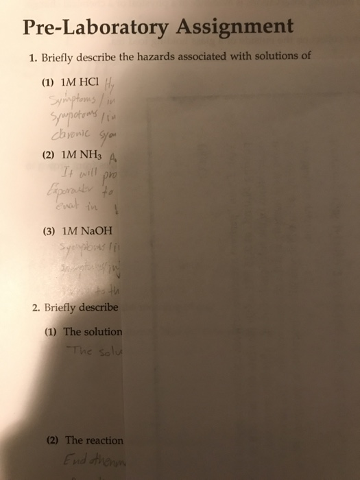 Solved Pre-Laboratory Assignment 1. Briefly describe the | Chegg.com Solved Pre-Laboratory Assignment 1. Briefly describe the | Chegg.com