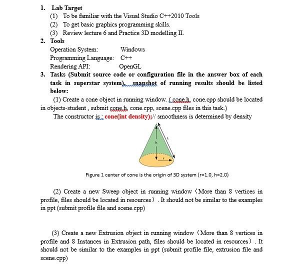 Solved 1. Lab Target (1) To be familiar with the Visual | Chegg.com