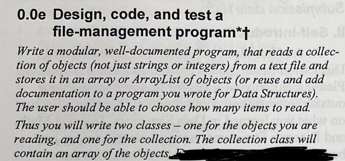 Solved 0.0e Design, code, and test a file-management | Chegg.com
