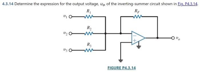 Solved 4.3.14 Determine the expression for the output | Chegg.com