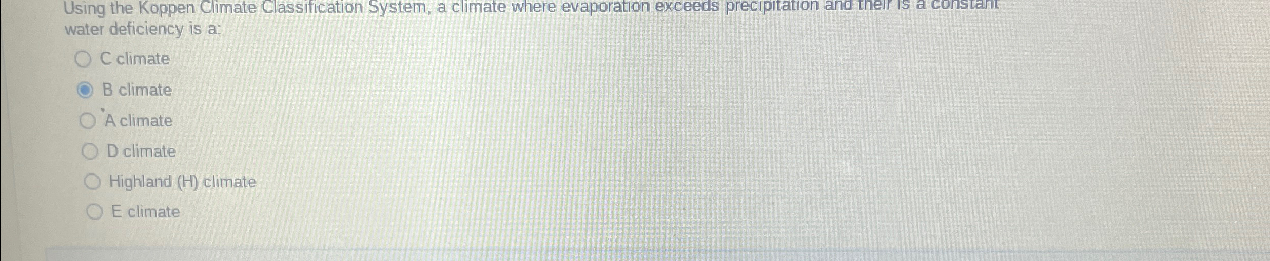 Solved Using the Koppen Climate Classification System, a | Chegg.com