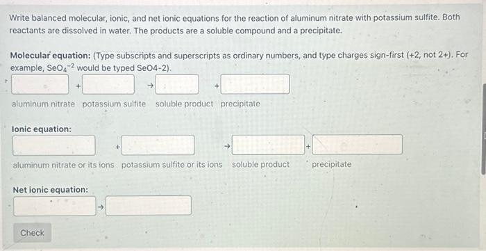 Solved Write balanced molecular, ionic, and net ionic | Chegg.com