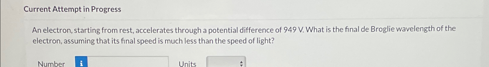 Solved Current Attempt in ProgressAn electron, starting from | Chegg.com