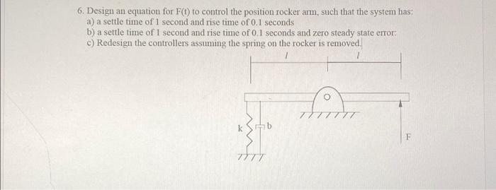 Solved 6. Design an equation for F(t) to control the | Chegg.com