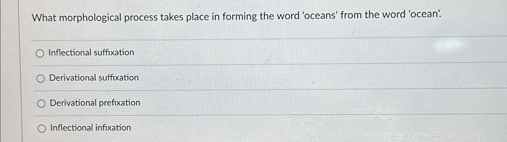 Solved What morphological process takes place in forming the | Chegg.com
