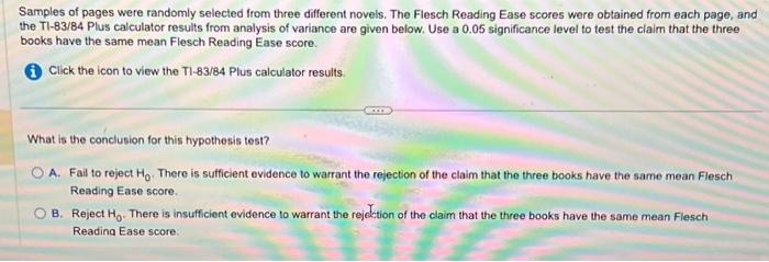 Solved Samples of pages were randomly selected from three | Chegg.com