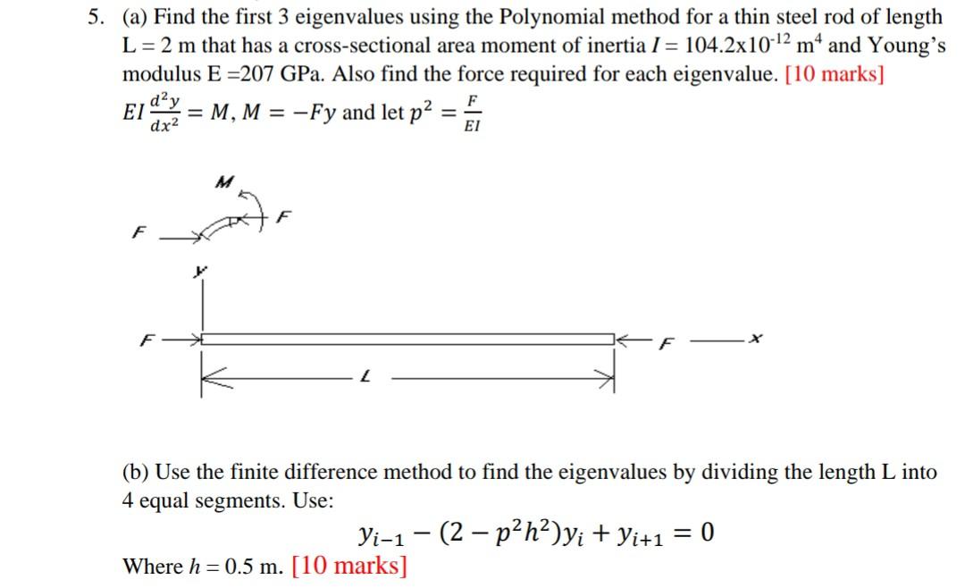 Solved 5. (a) Find the first 3 eigenvalues using the | Chegg.com