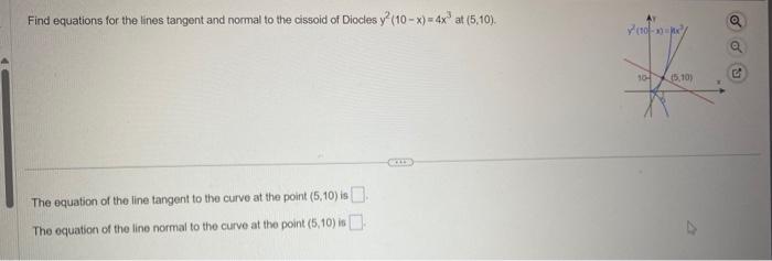 Solved Find equations for the lines tangent and normal to | Chegg.com