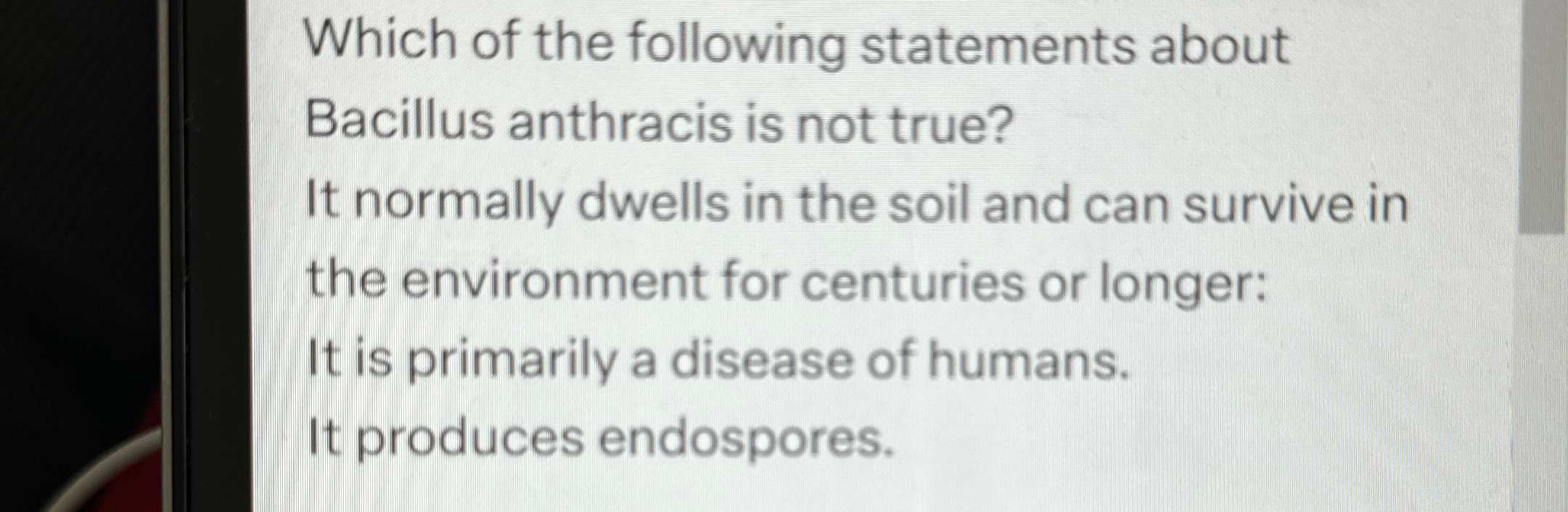 Solved Which of the following statements about Bacillus | Chegg.com