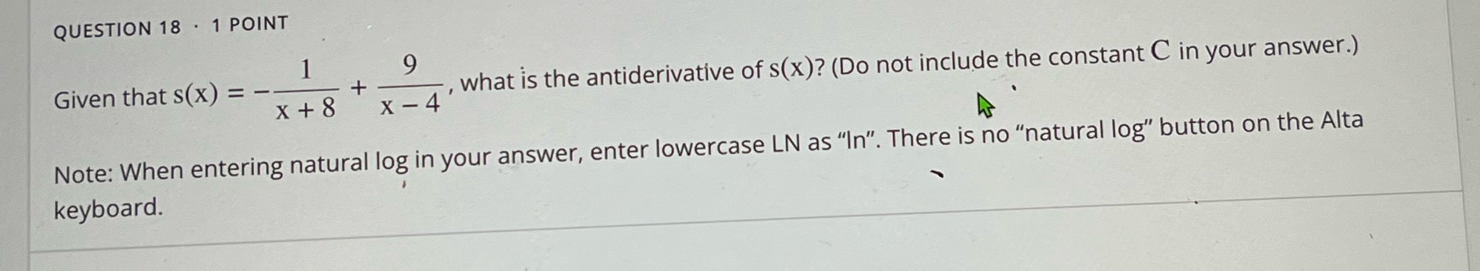 Solved QUESTION 18 - 1 POINTGiven that s(x)=-1x+8+9x-4, | Chegg.com Solved QUESTION 18 - 1 POINTGiven that s(x)=-1x+8+9x-4, | Chegg.com