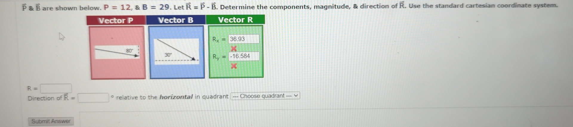 Solved vec(P) ﻿& vec(B) ﻿are shown below. P=12,&B=29. ﻿Let | Chegg.com