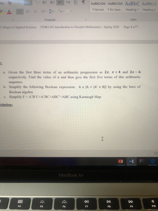 Solved Aa 2 AaBbCcDd AaBbccDd AaBbC AaBbc 1 Normal 1 No | Chegg.com